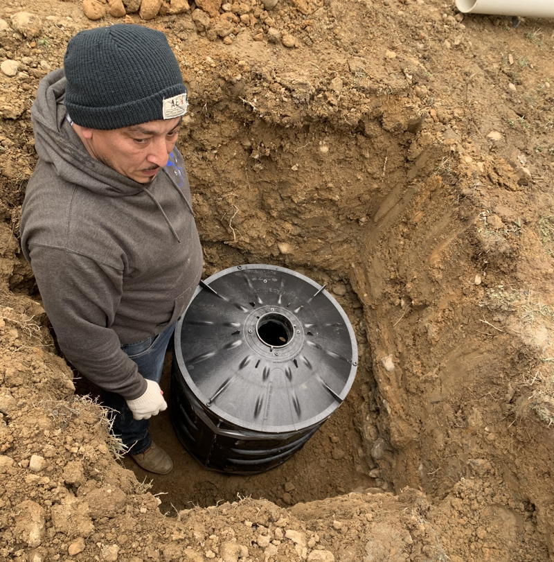 PHOTO #14 – Dry well with plastic barrel